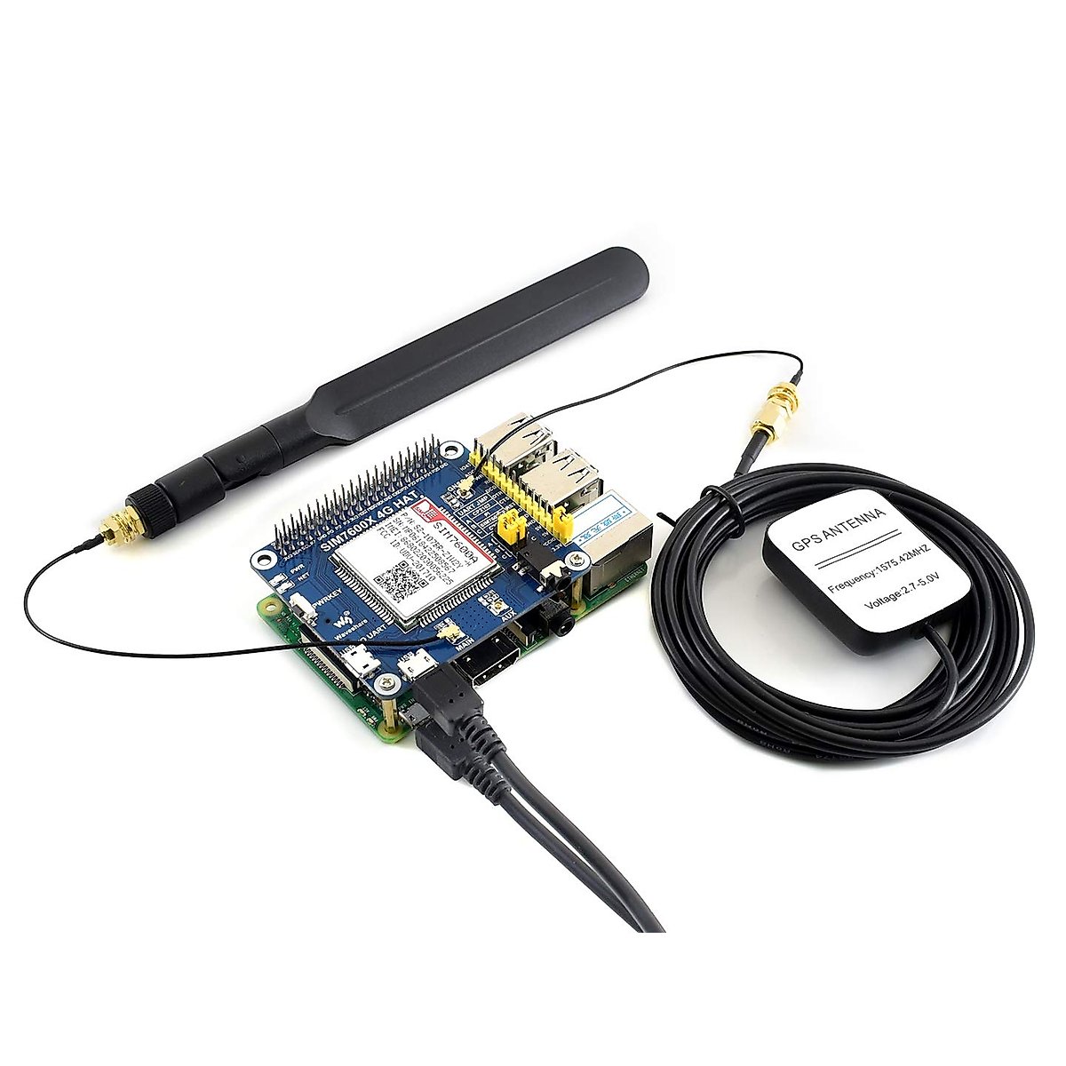TOP1 SIM7600A-H 4G HAT for Raspberry Pi, LTE Cat-4 4G/3G Communication GNSS Positioning. Supports Raspberry Pi Series Boards and Jetson Nano