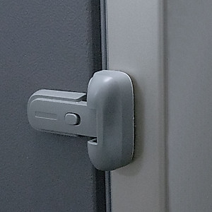 2 Pack Refrigerator Fridge Freezer Door Lock for Kids Child Proof Refrigerator Latch Lock to Keep Door Closed Toddler Kids Child Fridge Locks, No Tools Need or Drill (Grey)