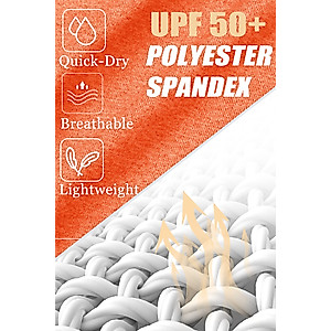 TACVASEN Men's Hiking Shirts Quarter Zip Pullover Long Sleeve Performance SPF Outdoor, Orange, M