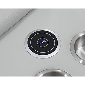 Blackjack Furniture Venice 6 Piece Sectional Sofa with 3-Power Recliners, Features Adjustable Headrest, Lumbar Support, USB and Wireless Charging Station, Extra Large Storage, 1 Console, Light Grey