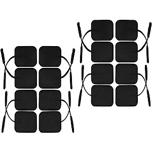 iStim Super Soft 2"x2" TENS Unit Electrodes for TENS Massage EMS Unit/Muscle Stimulator - 100% Japanese Gel - 16 Pieces Reusable Electrode Pads (2"x2"- 16 Pieces - Black)