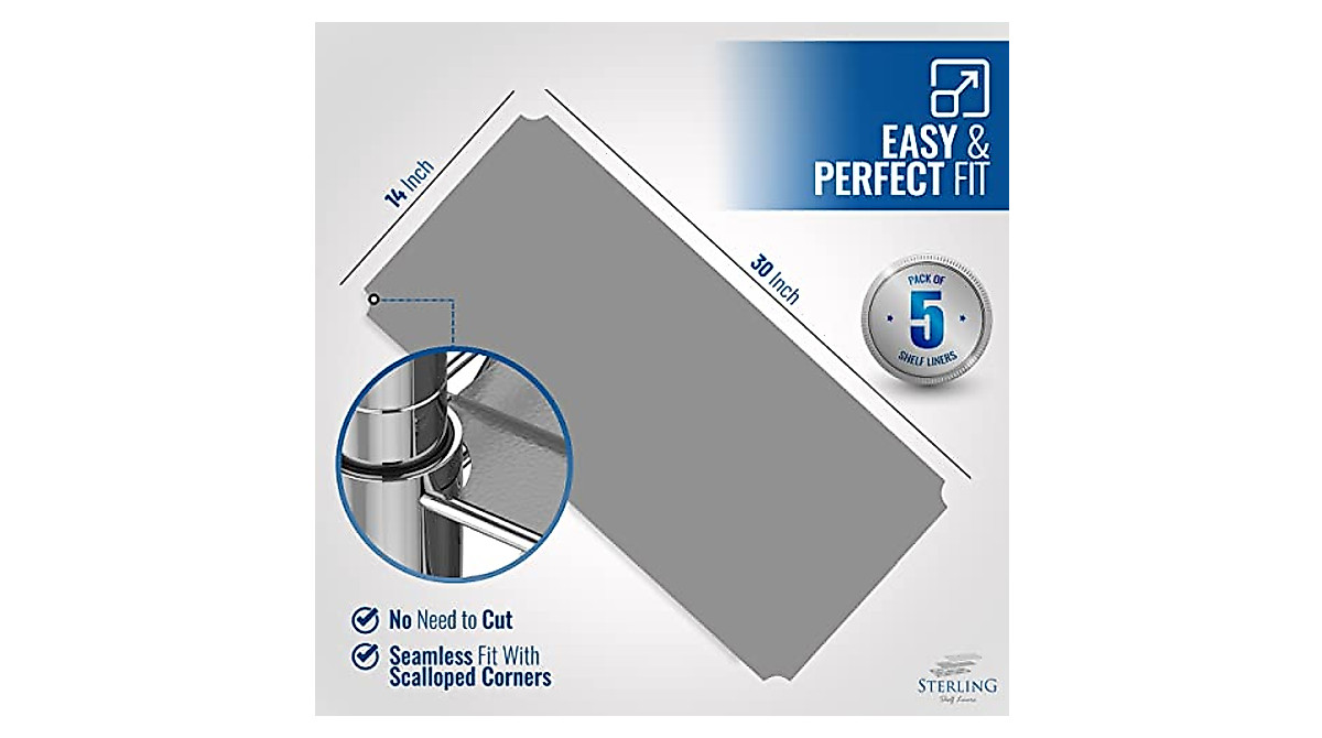 Premium Graphite Shelf Liners - Set of 5 for Easy Storage
