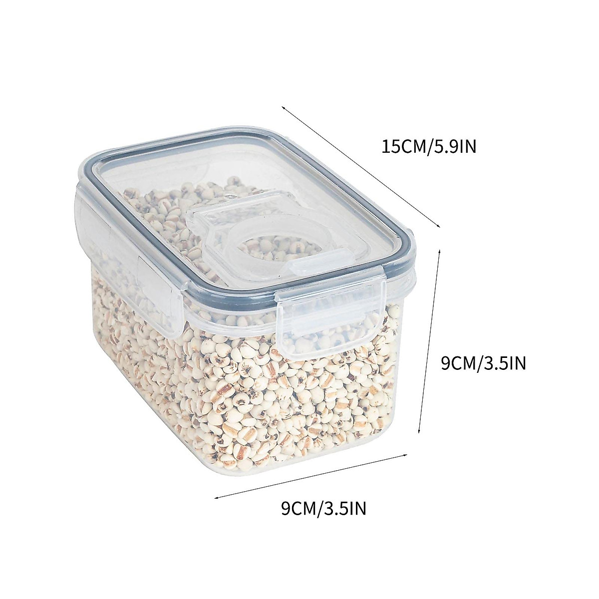 Dyegold Food Storage Container, Transparent Airtight Plastic Storage Single Tank Kitchen Sealed Jar with Lids, Space-saving Vacuum Proof Storage Tank With Lid Moisturing Fresh-keeping Box (800ml)