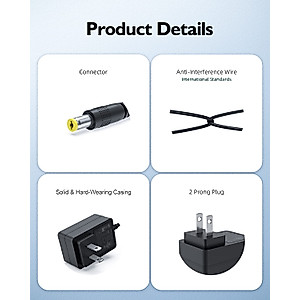 Massage Gun Charger Compatible with Hyperice Hypervolt 42000-038-00 SK03T1-2600100W2 SK03T-2400100Z SK03T1-2400100Z Battery Replacement Power Supply