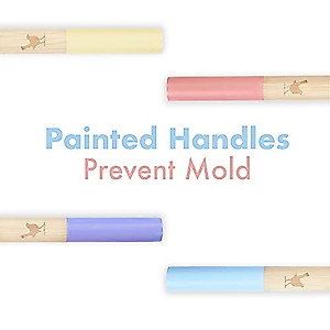 Native Birds Kids Bamboo Toothbrush with Soft Bristles, Set of 4 Eco Friendly Toothbrushes, BPA Free, Designed in Ukraine