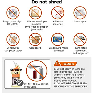 Bonsaii Paper Shredder for Home Use, 6 Sheet Crosscut Paper Credit Cards, Staples, and Clips Shredder for Home Office Use, Portable Handle Design, 3.4 Gal Wastebasket (C237-B Upgrade Version)