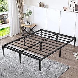 YUSENHEEI 14 Inch California King Size Bed Frame, No Box Spring Needed, Heavy Duty Metal Platform Bed Frame with Large Underbed Storage Space, Noise Free, Easy Assembly, Black