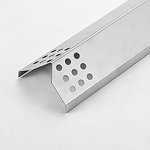 YIHAM KS739 Heat Shield Plate for Master Forge 1010048 Grill Replecement Parts, Burner Cover Flame Tamer, 15 1/8 inch x 3 1/4 inch, Stainless Steel, Set of 4