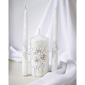 Magik Life Unity Candle Set for Wedding - Wedding Accessories for Reception and Ceremony - Candle Sets - 6 Inch Pillar and 2 10 Inch Tapers - Decorative Pillars White