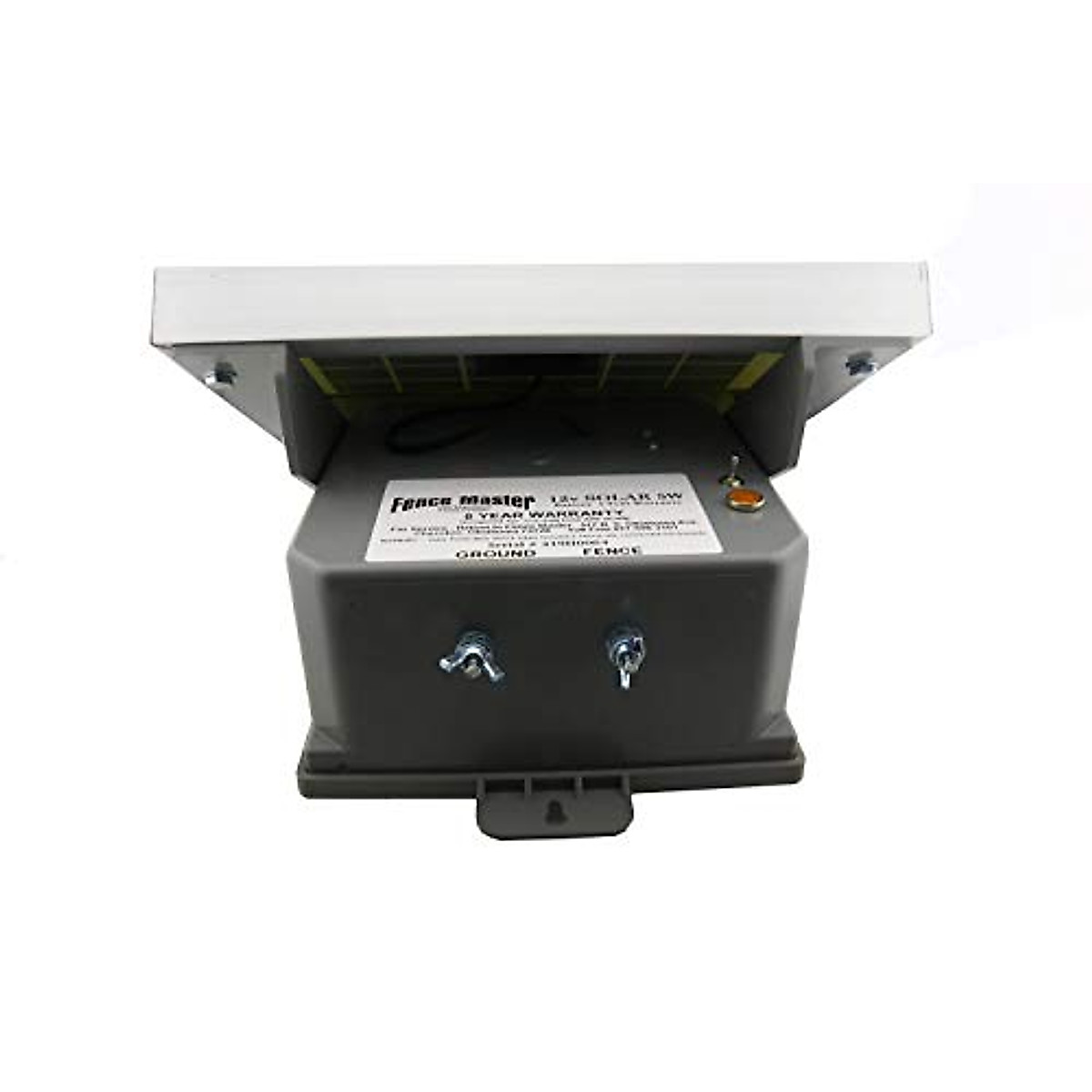 Fence Master Solar 12 Volt Battery Fence Charger | Powerful 6 Mile 12,000 Volt Low Impedance Electric Fence Charger | Solar Panel for DC Power, Battery included | 5 Year Warranty | Made in the USA