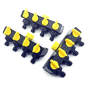 YFQHDD 1 PCS Irrigation Connection Device Garden Hose Pipe Splitter Plastic Drip Irrigation Water Connector Agricultural 4 Way Tap 3/4