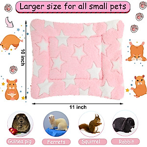 Jetec 3 Pcs Bunny Guinea Pig Beds Soft Bunny Mats Warm Guinea Pig Mat Small Animal Winter Bed Pads Fleece Sleeping Pads for Indoor Rabbit Hamster Squirrel Hedgehog Chinchilla Ferret(Star)