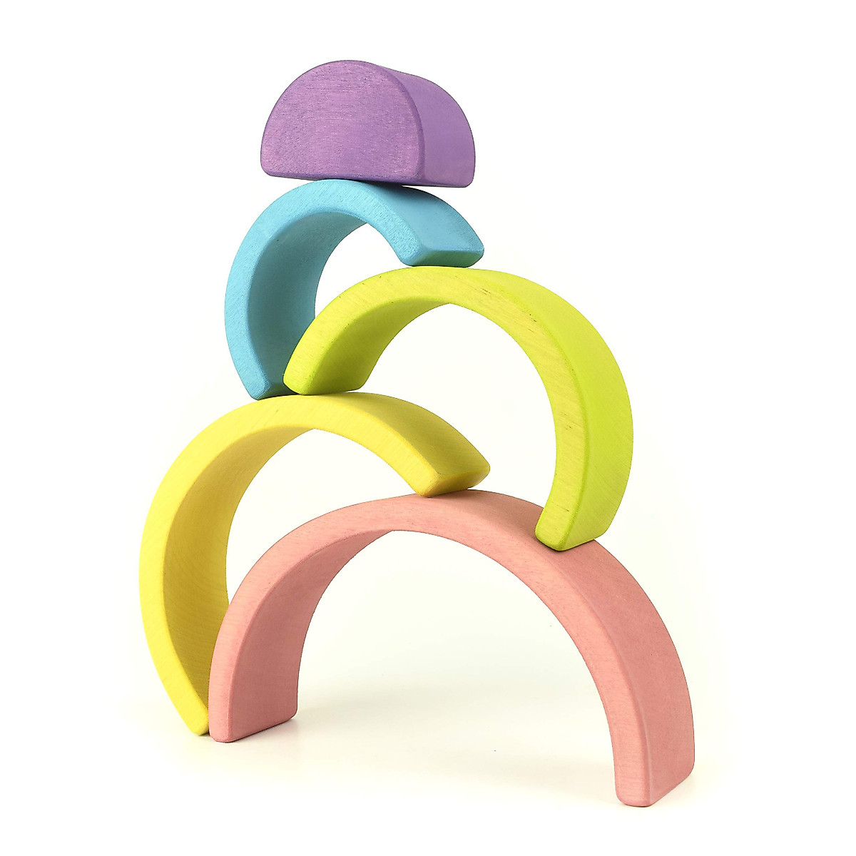 Pastel Rainbow stacking toy 5pcs Montessori toys for 3+ year old Rainbow stacker toy Educational Baby toys Stacking Blocks Learning toys