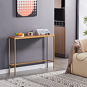Cplxroc 39.4'' Console Table, Entryway Table, Entrance Sofa Table,Narrow Sofa Table, MDF Entry Table, Accent Coffee Table with Metal Frame, Couch Table Easy to Assemble for Hallway, Living Room (D)