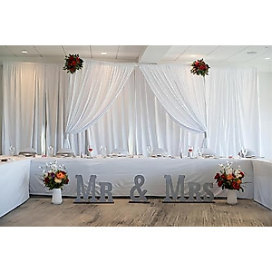 WISH CARE White Backdrop Curtains 2 Panels, 10 Feet Wrinkle-Free Polyester Photography Backdrop Drapes for Wedding Party Background Decorations- 8FTX10FT (White)