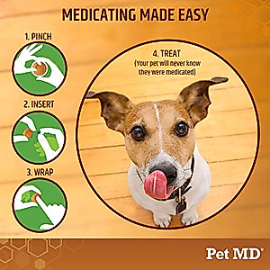 Pet MD Wrap A Pill Peanut Butter Flavored Pill Paste for Dogs - Make a Pocket to Hide Pills and Medication for Pets - 59 Servings
