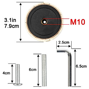 NEUMIHARO 4 Pcs 3.1in 7.9cm Diameter Cat Scratching Post Replacement Sisal Pole with Screws and Bolts and Wrench for Cat Tree Condo (40cm/15.75in, M10)