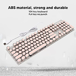 LBEC Mechanical Keyboard, ABS Material Mechanical Gaming Keyboard 104 Keys Typewriter Style Ergonomic Design (Red Switch)