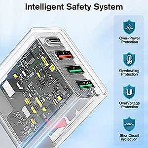 35W USB C Wall Charger with 2 Pack 6ft Type C Cable Boxeroo 2-Pack 4Port Fast Charging Wall Charger Block Plug Adapter Samsung Galaxy S22 Ultra S21 S20 S10 Pixel 6/5/4