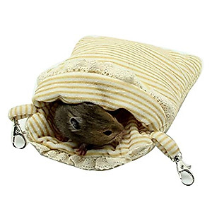 SONGBIRDTH Hamster Hammock - Hamster Chinchillas Small Pet Winter Warm Plush Sleeping Bag Pouch House Cages for Sugar Glider Ferret Squirrel Lake Blue