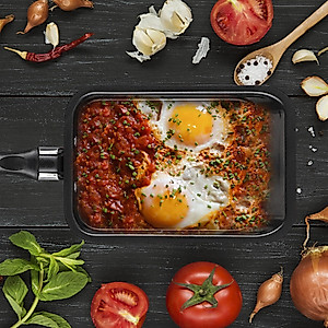 Omelette Pan, Tamagoyaki Pan Nonstick Frying Pan Griddle Pan Skillet with Spatula Nonstick Carbon Steel Egg Frying Pan Japanese Omelette Pan with Kitchen Cooking Tools (7.1 X 4.9 X 0.8in)