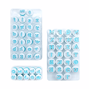 3 Set Fondant Alphabet/Letter Cutters and Number set,Cake Biscuit Mold,Cake Decorating Tools, Cookie Stamp Impress,Embosser Cutter,DIY Sugar Cookies Chocolate Plunger(Number and Letters)…
