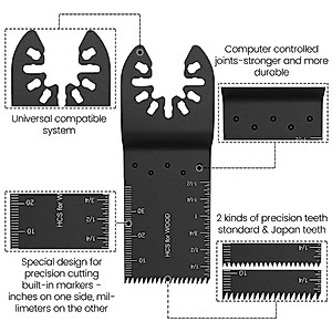30PCS Professional Oscillating Saw Blades Wood & Bi Metal Cutting Quick Release Multitool Blades Kit Fit Fein Multimaster Porter Cable Black & Decker Bosch Craftsman Ryobi Makita