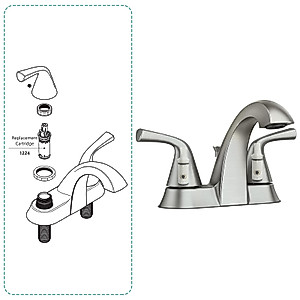 1224 1224B Faucet Cartridge Replacement Kit For Most Double Handle Moen Faucets and Tub/Showers Repair Kit,Replacement Compatible with Moen Two Handle Faucets
