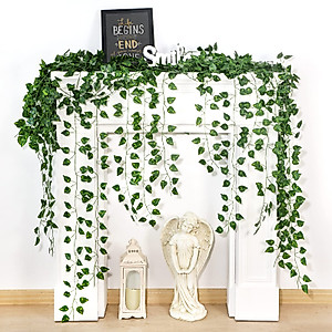 JPSOR 36pcs 259ft Artificial Ivy Garland Fake Vines Leaf Garland Artificial Greenery Garland Fake Hanging Plants for Home Bedroom Wedding Decoration Jungle Theme Party Supplies