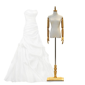 Female Dress Form Female Mannequin Torso Body Female Tailors Dummy, Dressmakers Fashion Mannequin Students Tailors Dummy Sewing Torso with Wood Stand, Height Range 47.2″-71.6″ Female Dress Form ( Colo