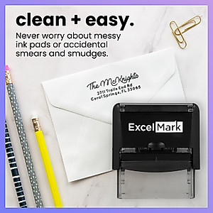 Custom Return Address Stamp – Self Inking Rubber Stamp – 3 Sizes and 8 Designs to Choose from