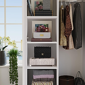 AIEGLE 2 Doors Wardrobe Armoire with Mirror, Freestanding Mirrored Armoire Wardrobe Closet with 2 Drawers, Shelves & Hanging Rod, Bedroom Wooden Clothes Organizer, White (31.5" W x 18.9" D x 72" H)