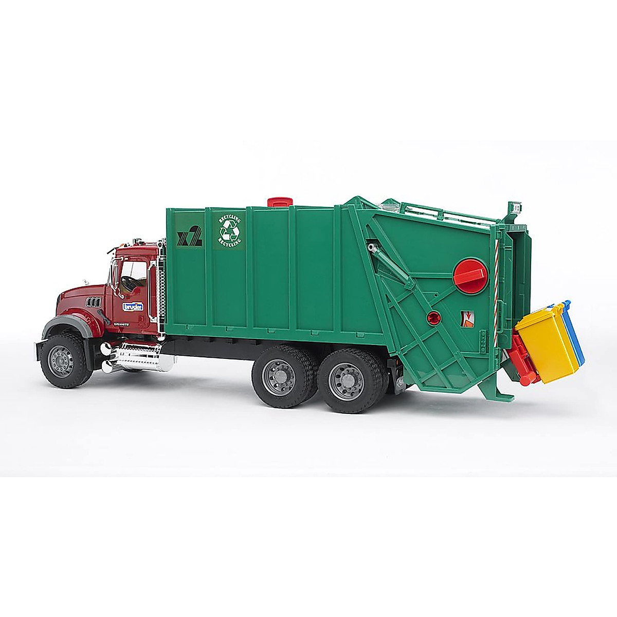 Bruder Mack Granite Garbage Truck (Ruby red-Green)