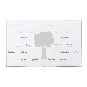 Pearhead Linen Baby Memory Book and Clean-Touch Ink Pad, Gender-Neutral Baby Accessory, Baby Milestones Photo Album, 50 Fill In Pages, New and Expecting Parents, Linen Ivory