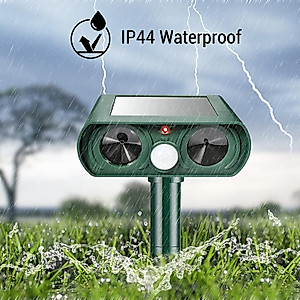 Lubatis 4 Pack Solar Animal Utrasonic Repellent Outdoor Repeller Deterrent to Keep Rat, Squirrel, Deer, Raccoon, Skunk, Rabbit, Dog, Cat Away