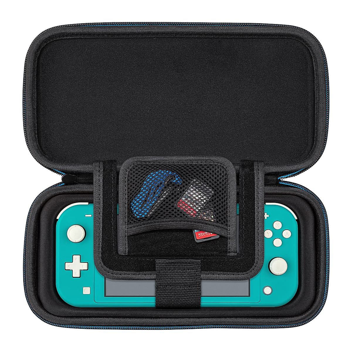 PDP Gaming Officially Licensed Nintendo Switch Slim Deluxe Travel Case - Switch OLED Protective Carrying Case and 14 game holder - Hardshell Protection - Protective Vegan Leather - (Mario Blue / Red)