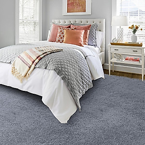 FVVRAX Fluffy Large Area Rug for Bedroom Living Room, 4x6 Grey Rug Shaggy Carpet for Bedroom, Soft Fuzzy Shag Carpet for Kids Boys Girls Room, Plush Throw Nursery Rug for College Dorm Home Decor