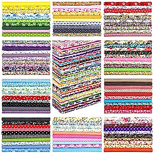 300 Pieces 4 x 4 Inches Cotton Fabric Bundle Precut Patchwork Fabrics Fat Squares Fabric Scraps Cotton Quilting Printed Floral Fabric Patchwork for DIY Craft Sewing Clothing