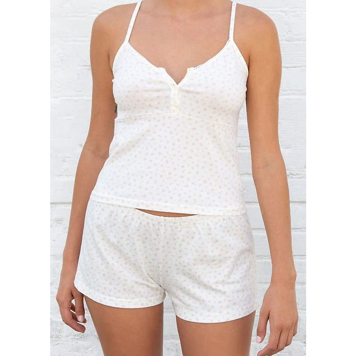 Faithtur Sexy Two Piece Outfits for Women Y2k Summer Clothes Suit Tank Top Camis and Shorts Bottoms Set 2Piece Fashion Streetwear (ND White, S)