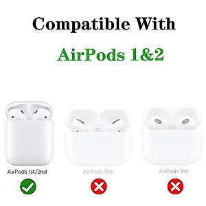 Hyltlin Case for AirPods 1&2, PU Leather Cute Kawaii Tassel Holster Design Shockproof AirPods Charging Case with Metal Keychain for Men Women Kids Teens Boys Girls (Black)