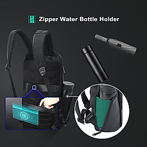 BOPAI Slim Laptop Backpack 15-15.6 inch USB Charging Backpack for Men Water Resistant College Laptop Backpack Office Anti Theft Backpack Smart Computer Backpack Men Black