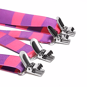 ASVP Shop Suspenders Cheshire Cat Stripe Pink - Purple Alice In Wonderland Costume