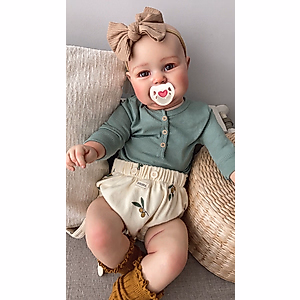 Anano Reborn Baby Doll Newborn 24 Inches Silicone Reborn Toddler Doll Hand Drawn Veins Baby Doll Real Life Size Baby Doll Toy for Age 3+ Birthday Gift Therapy for Dementia Patient