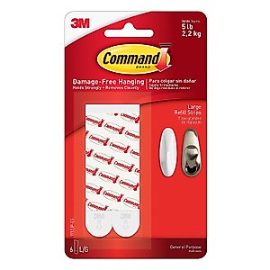 Command Mounting Refill Strips, Large, 6-Strip