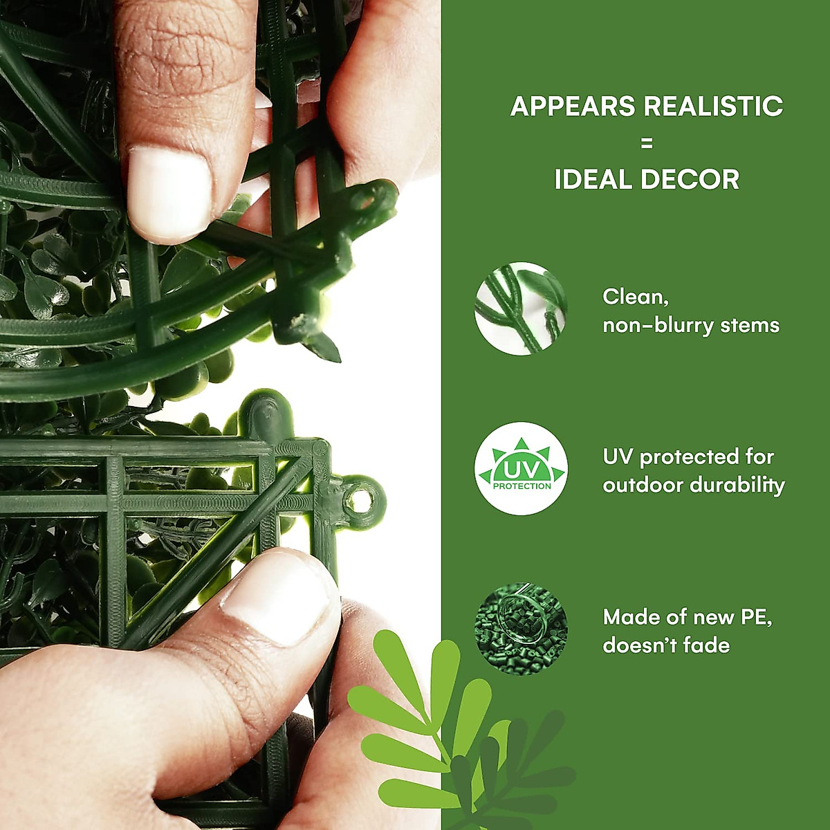 flybold Grass Wall Panels 20” x 20” Pack of 12 - Grass Backdrop Greenery Wall with UV Protection for Indoor Outdoor Wall Decor - Fence Covering Privacy for Backyard Decor | Perfect Wall Grass Panels