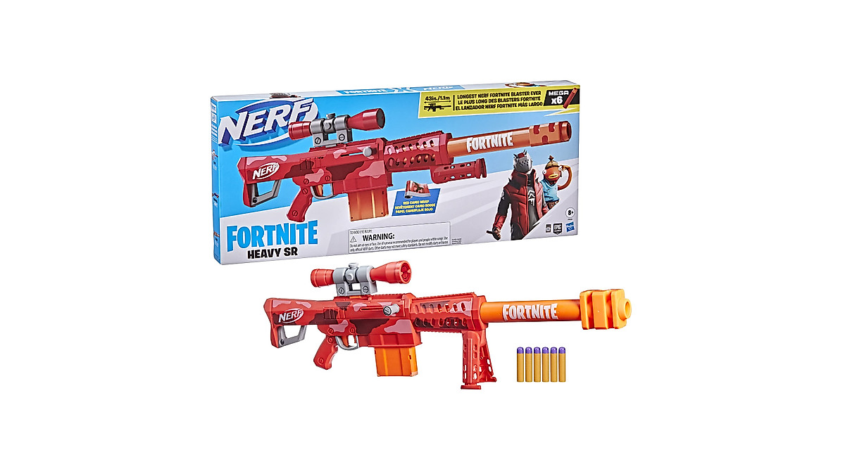 NERF Fortnite Heavy SR Blaster, Longest Fortnite Blaster Ever ...