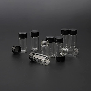 jiuwu 50 Pack,5 Ml(1/6 oz) Clear Glass Essential Oil Bottle,Empty Refillable Travel Glass Vial with Screw Caps,Liquid Sample Vial Preservation Storage Vials