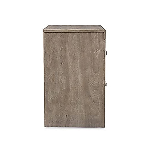 Signature Design by Ashley Culverbach Modern 2 Drawer Nightstand with 2 USB Charging Stations, Weathered Gray