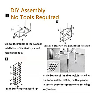 Fansdurack Shoe Rack-Shoe Rack Storage Organizer 10 Tier Shelf 9 Tier Non-Woven Compartment Portable Shoe Rack With Dustproof Cover Vertical Shoe Rack for Cloest Easy to Assembly (Grey)