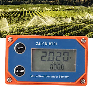Water Flowmeter, High Accuracy ±2% Digital Meter Alkali Digital Display Water Sensor for Farmland Irrigation Fish Pond Swimming Pool, for Water